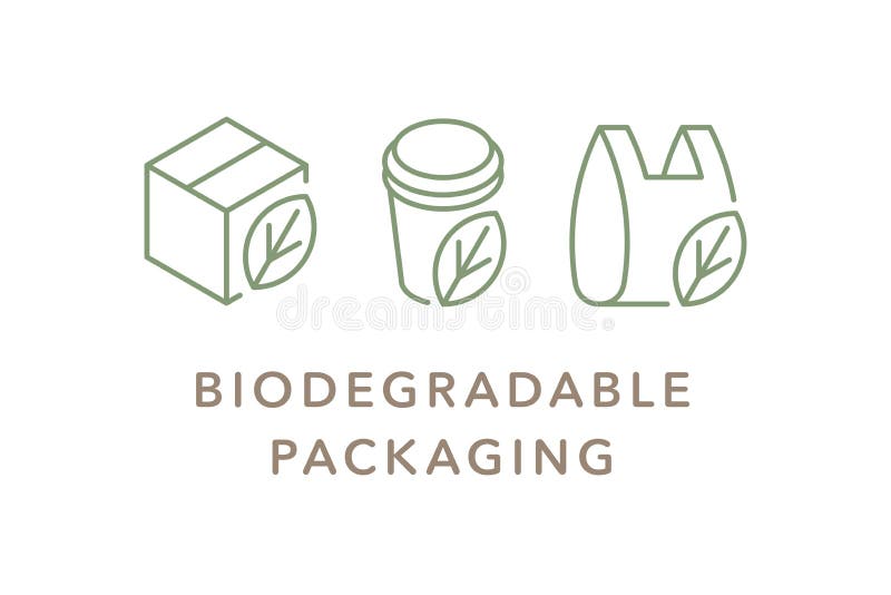Biodegradable Packaging Vector Icon Badge Logo Stock Vector ...