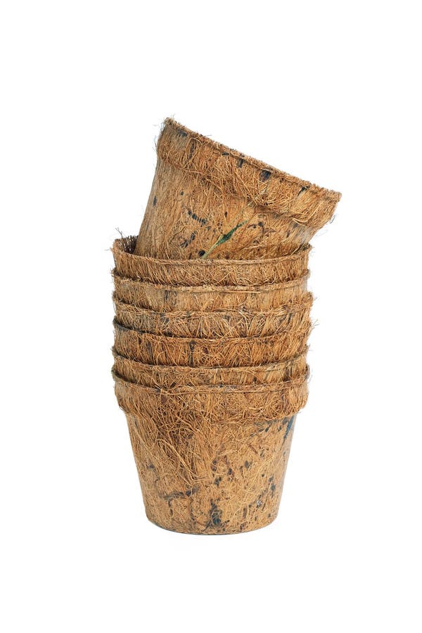 Biodegradable plant pot stock photo. Image of husk, fibre - 55825656