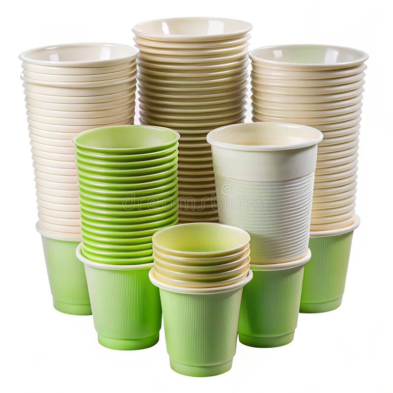 Biodegradable Plastic Cup Set Stock Illustration - Illustration of ...