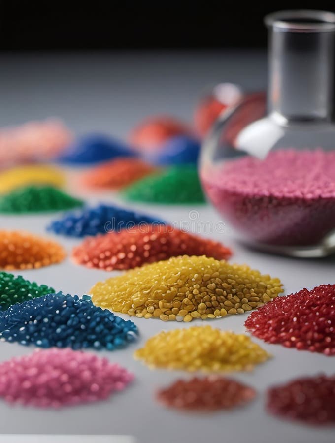 Biodegradable Plastic Granules in a Range of Hues are Spread Out on a ...