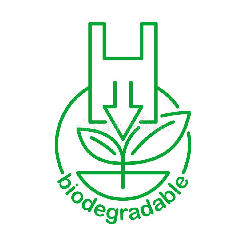 Biodegradable Plastic Polymers Sign Stock Vector - Illustration of ...