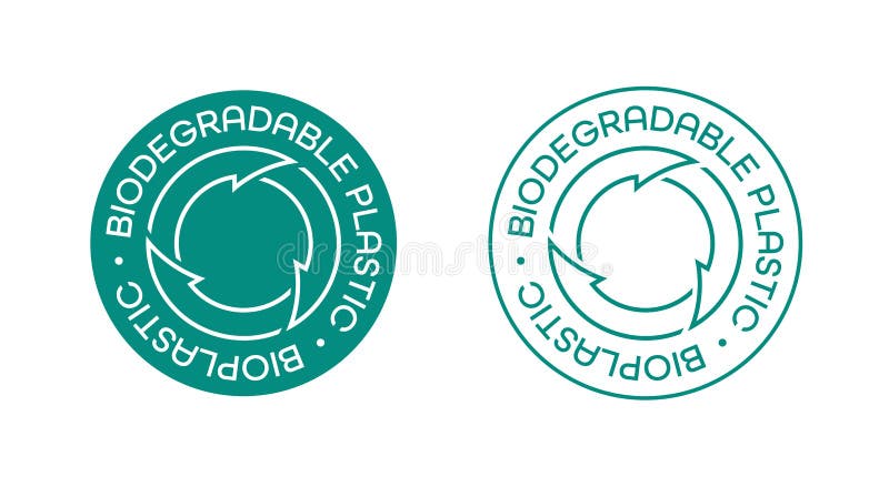 .Biodegradable Plastic Sign Stock Vector - Illustration of recycle ...