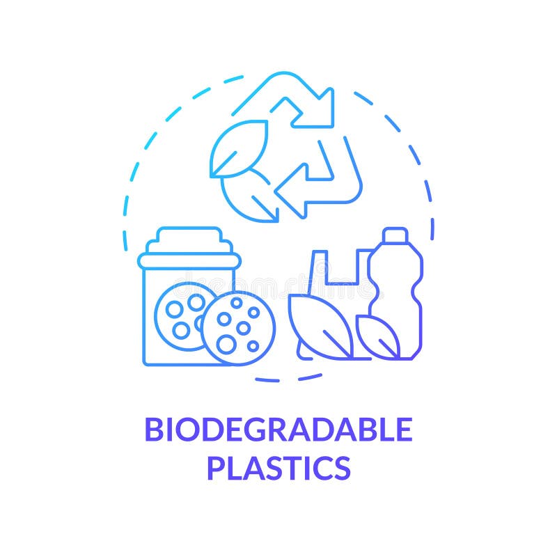 Biodegradable Plastics Blue Gradient Concept Icon Stock Vector - Illustration of microorganisms ...