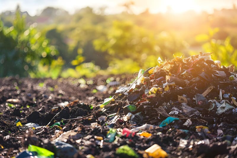 Concept Biodegradable Plastics Decompose in Composting Areas, Helping ...