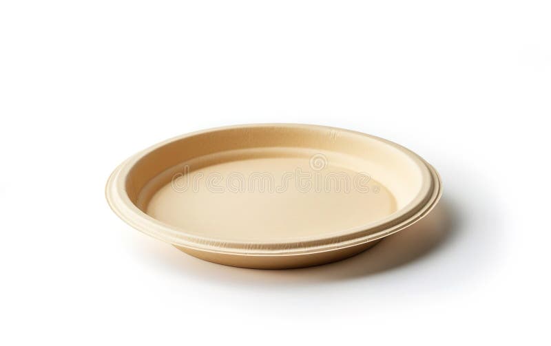 Biodegradable Plate Mockup Isolated on White Background. Compostable ...