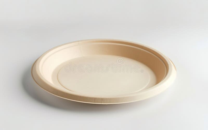 Biodegradable Plate Mockup Isolated on White Background. Compostable ...