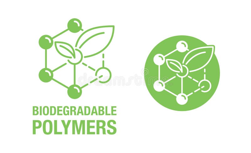 Biodegradable Polymers Green Emblem Stock Vector - Illustration of ...