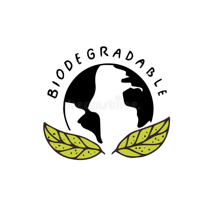 Biodegradable Recyclable Package Sign. Vector Icon of Earth Globe and ...