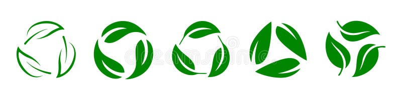 Biodegradable Recycling Symbol Set in Green Colour Stock Vector ...