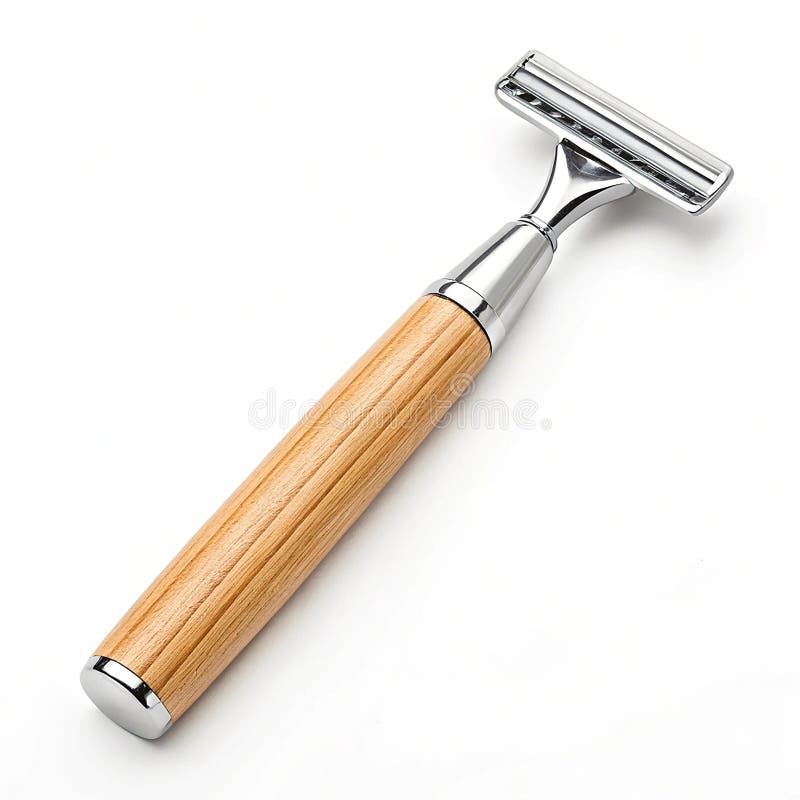 Biodegradable Shaving Razor with Wooden Handle Stock Illustration ...