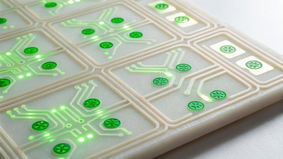 Biodegradable Smart Circuit Board Glowing with Embedded Technology ...