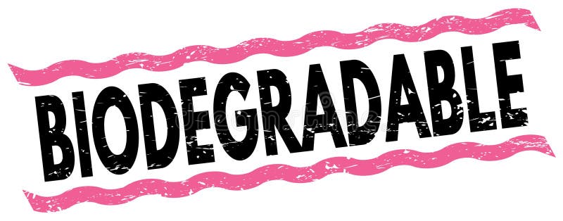 BIODEGRADABLE Text on Pink-black Lines Stamp Sign Stock Illustration ...