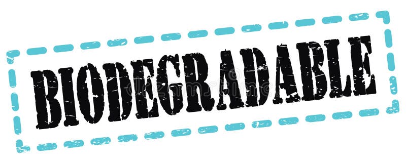BIODEGRADABLE Text Written on Blue-black Stamp Sign Stock Illustration ...
