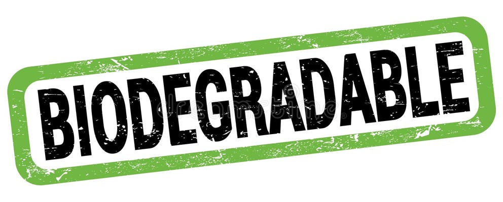 BIODEGRADABLE Text Written on Green-black Rectangle Stamp Stock ...