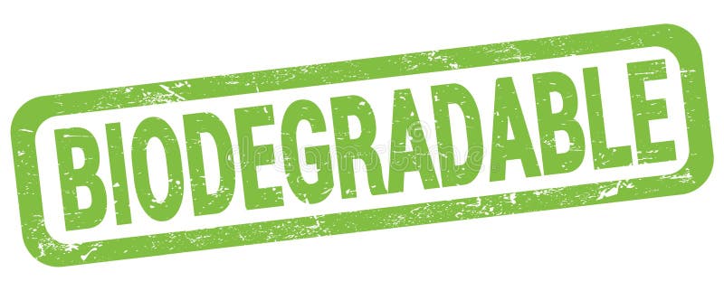 BIODEGRADABLE Text Written on Green Rectangle Stamp Stock Illustration ...