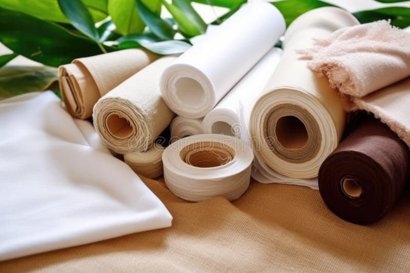 Biodegradable Textile Materials on a Table Stock Photo - Image of fiber ...