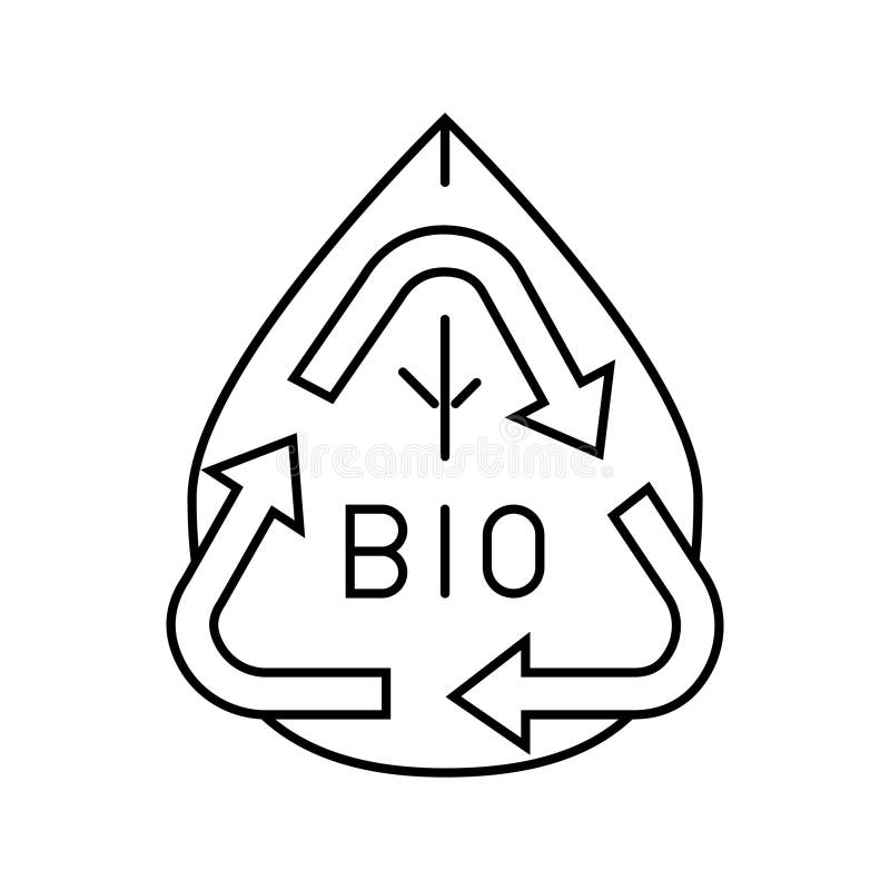 Biodegradable Waste Sorting Line Icon Vector Illustration Stock ...