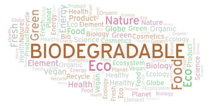 Biodegradable word cloud. stock illustration. Illustration of greeting ...