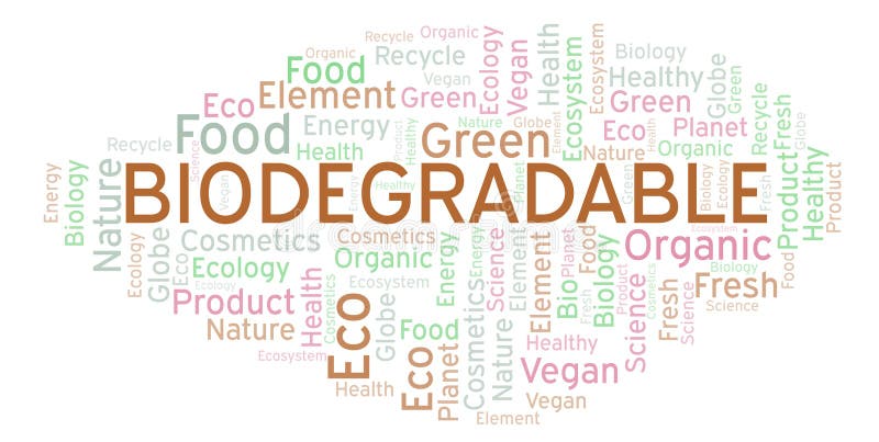 Biodegradable word cloud. stock illustration. Illustration of ...