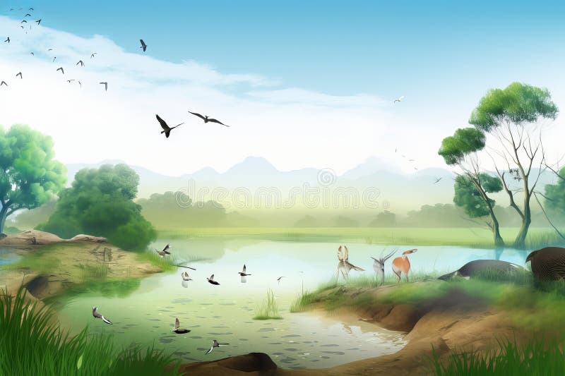 Biodiversity Conservation Rich Background Stock Illustration ...