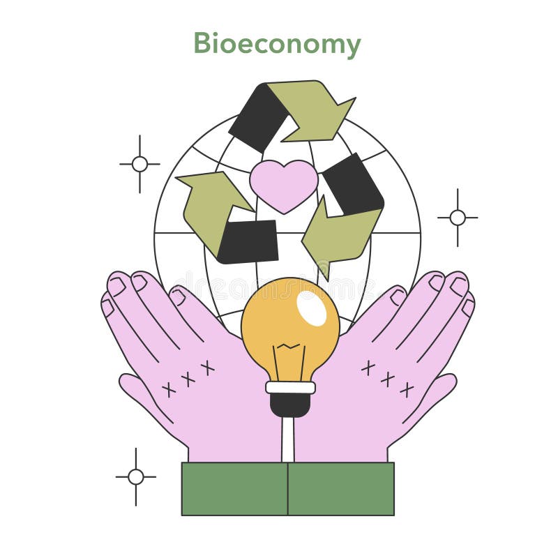 Bioeconomy Concept Illustration. Flat Vector Illustration Stock Vector ...