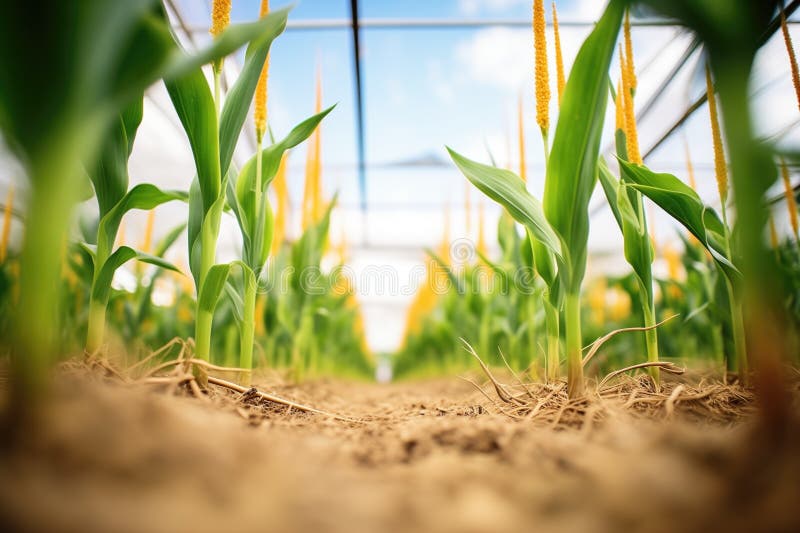 Bioenergy Crop Plantation from Ground Level Stock Image - Image of ...