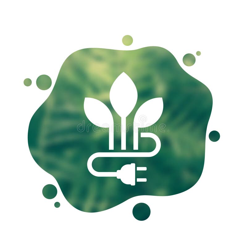 Bioenergy Renewable Energy Icon with Electric Plug Stock Vector ...