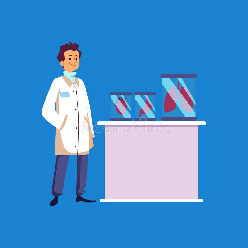 Bioengineer Grows Organs for Transplantation, Flat Vector Illustration ...