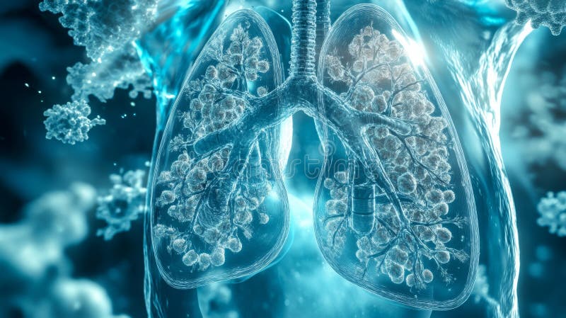 Bioengineered Goblet Cells Inside Lungs in Sci-Fi Concept Artwork Stock ...