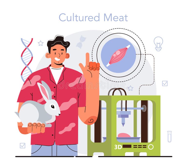 Bioengineering Concept. Biotechnology for Food Engineering Stock Vector ...