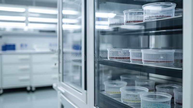 Bioengineering Laboratory with Incubator and Sample Containers in a ...