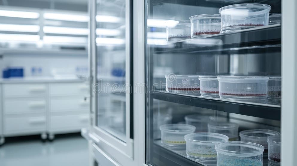 Bioengineering Laboratory with Incubator and Sample Containers in a ...