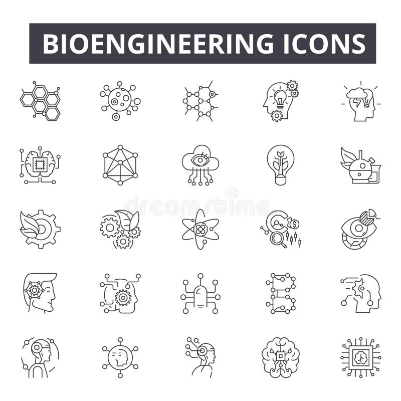 Bioengineering Line Icons for Web and Mobile Design. Editable Stroke ...