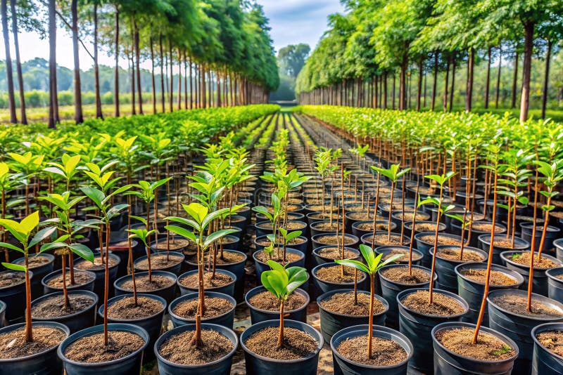 Bioengineering Nursery Producing Hybrid Tree Saplings Stock ...
