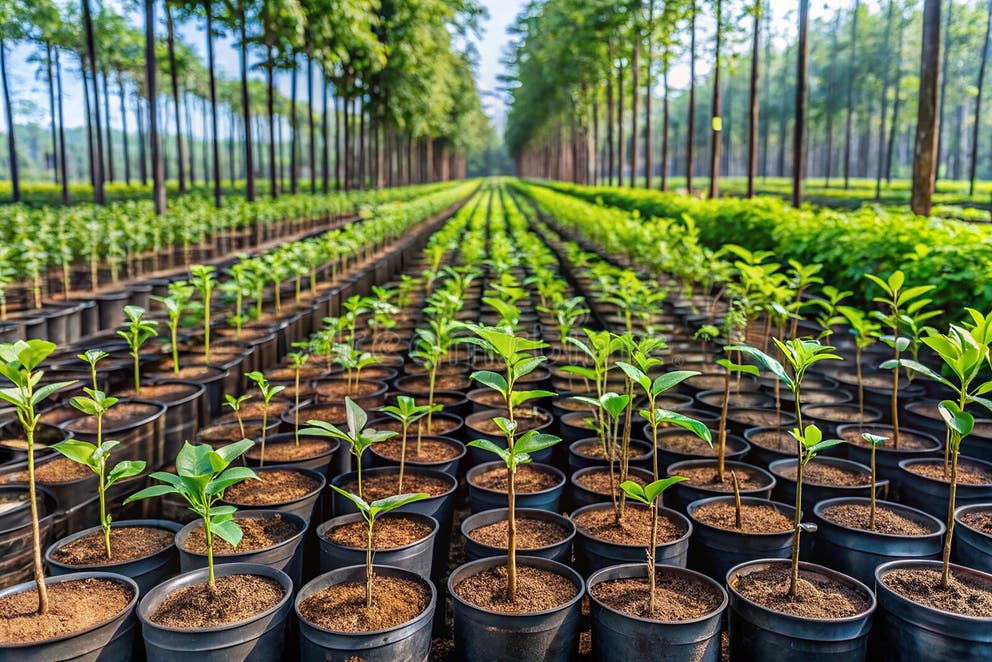 Bioengineering Nursery Producing Hybrid Tree Saplings Stock ...