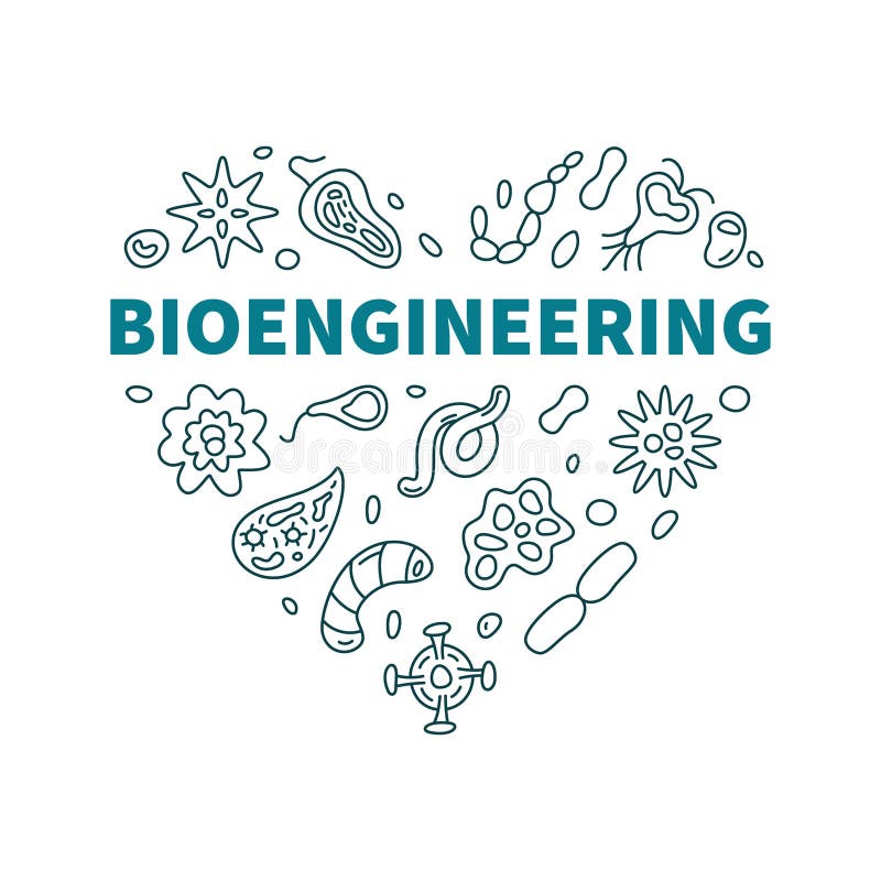 Bioengineering Vector Science Concept Heart Shaped Banner - Bio ...
