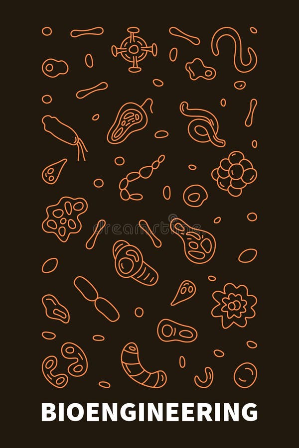 Bioengineering Vector Science Concept Outline Vertical Banner - Bio ...