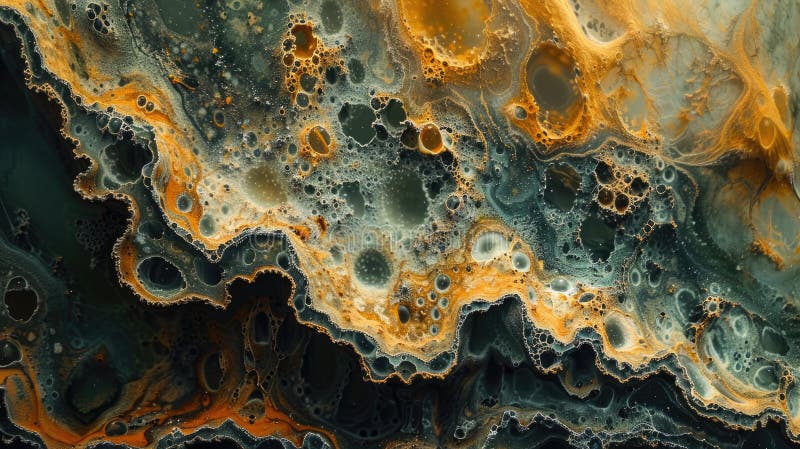 Biofilm Patterns Resemble Alien Terrain, Microbial Complexity Stock ...