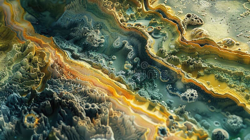 Biofilm Patterns Resemble Alien Terrain, Microbial Complexity Stock ...