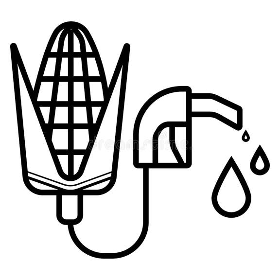 Biofuel - Biomass Ethanol, Made from Corn Stock Illustration ...