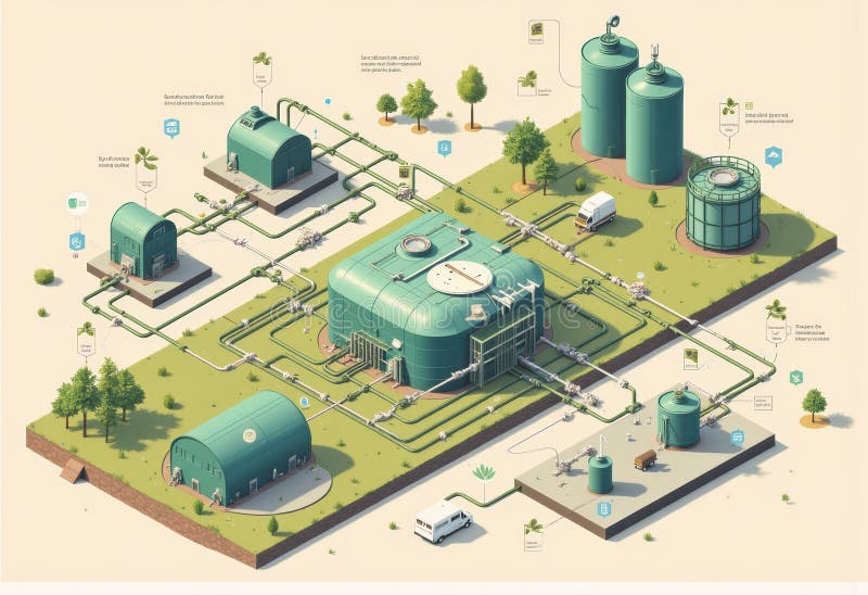 Biofuel System Schematic Illustrating the Process of Renewable Energy ...