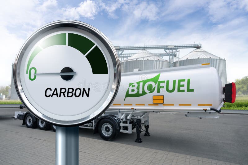 Biofuel Tank Trailer with Gauge. Decarbonization Concept Stock ...