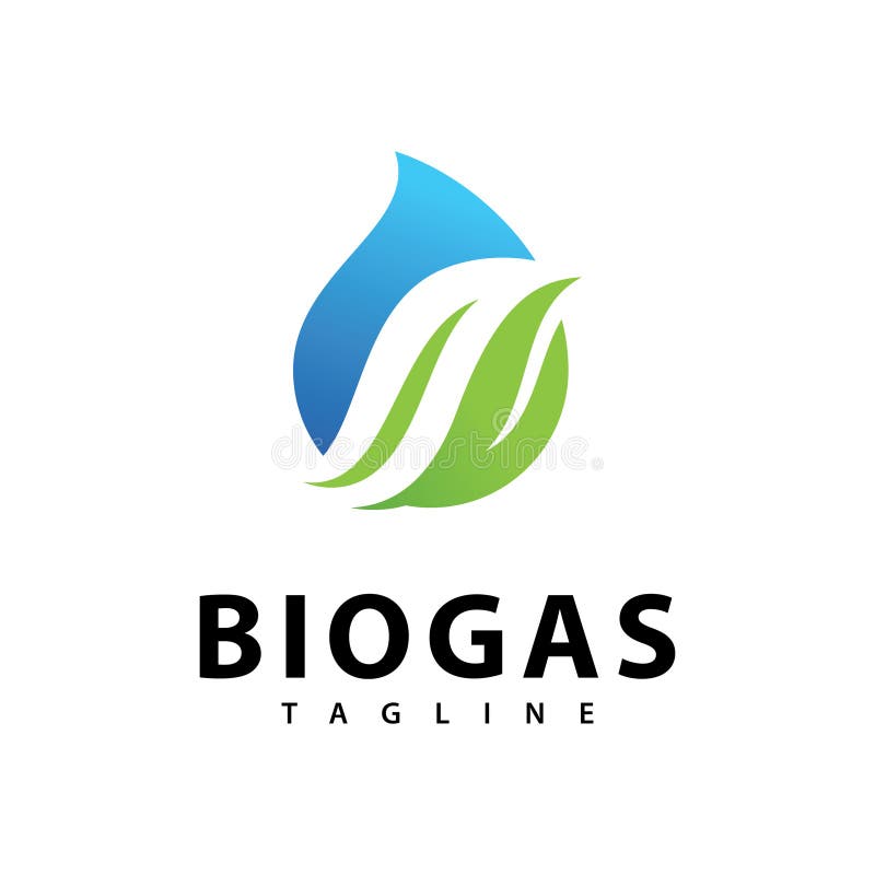 Biogas Energy Logo with Fire and Leaf Element Stock Vector ...
