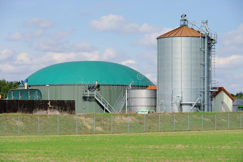 Biogas plant stock photo. Image of plant, field, building - 13744466