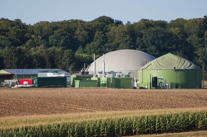 Biogas plant stock photo. Image of plant, field, building - 13744466