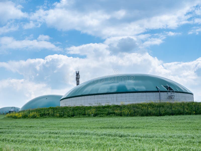 Biogas Plant Isolated on White Background Stock Photo - Image of ...