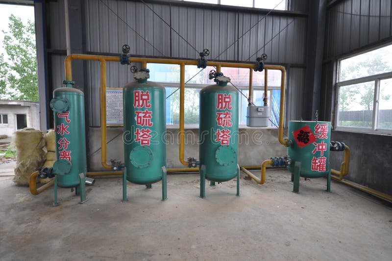 Biogas purification system editorial stock image. Image of engineering ...