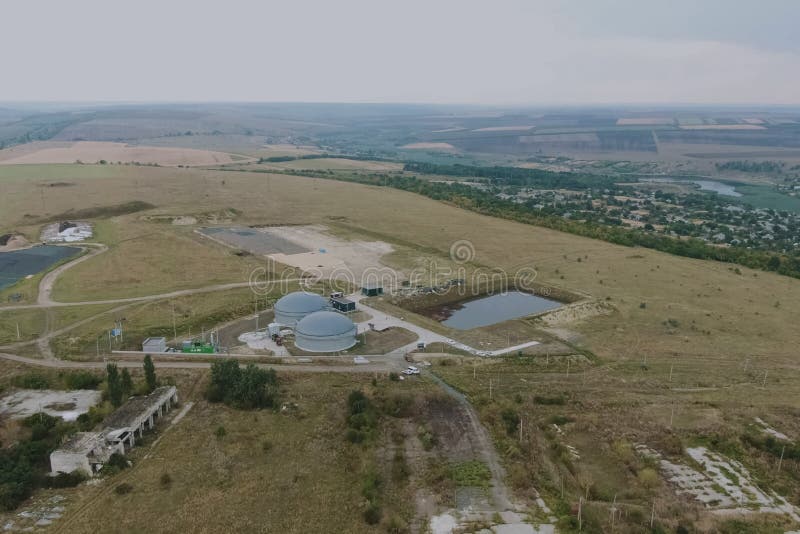 Biogas Station. Biological Gas Plant Stock Photo - Image of fuel ...