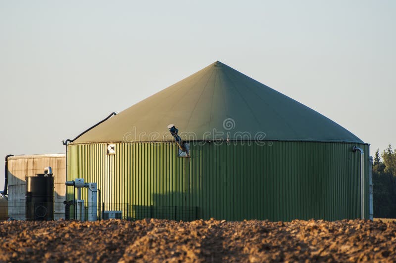 Biogas tank. stock image. Image of building, facility - 26544977