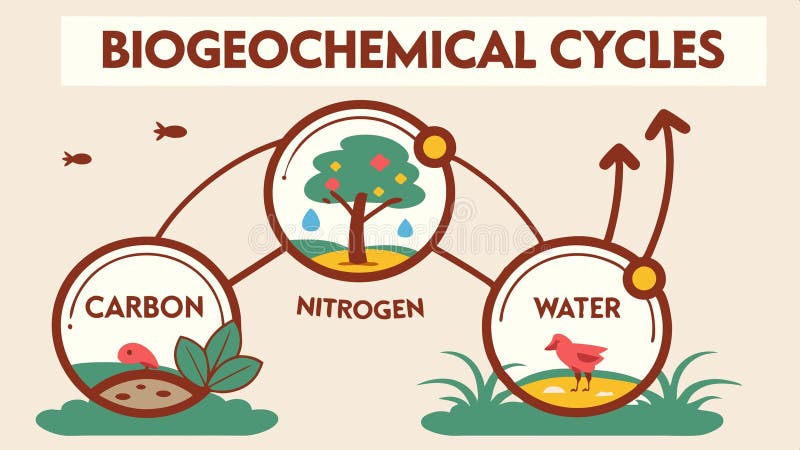 Biogeochemical Cycles Illustration Demonstrating Natural Processes ...